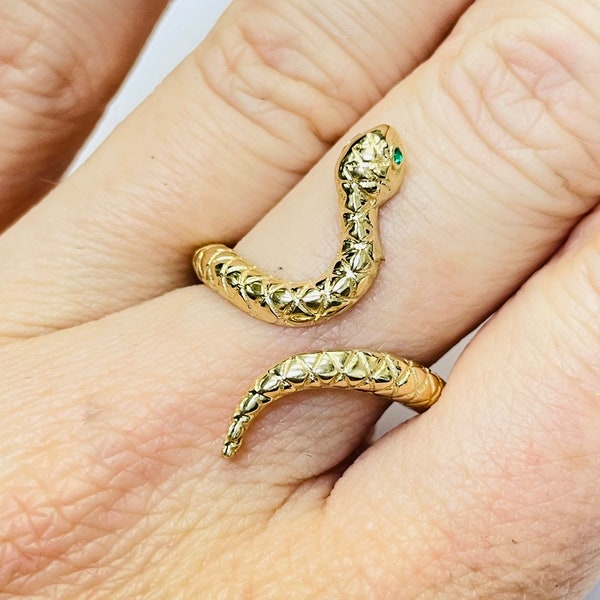 Emerald Snake Ring - Etsy