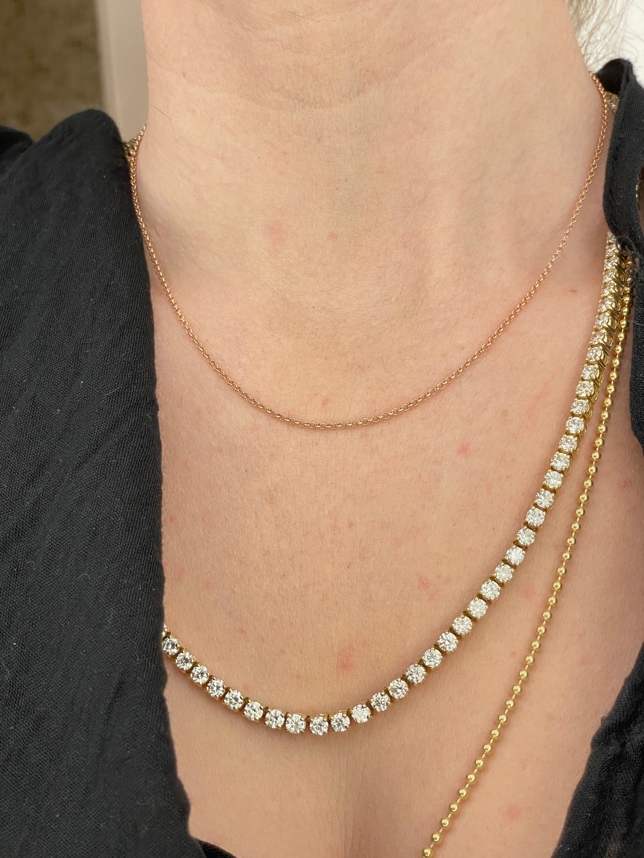 18” 2mm Solid 10K Pink Rose Gold Rolo Link Necklace Chain - Etsy