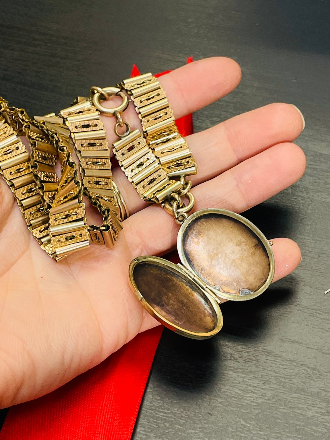Antique Victorian Gold Filled Book Chain and Locket Exquisite - Etsy