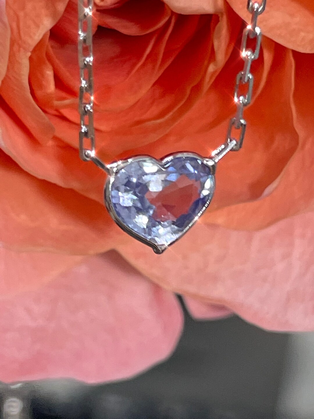 1.83CT Natural Ceylon Sapphire Heart Solitaire Solid 14K White Gold ...