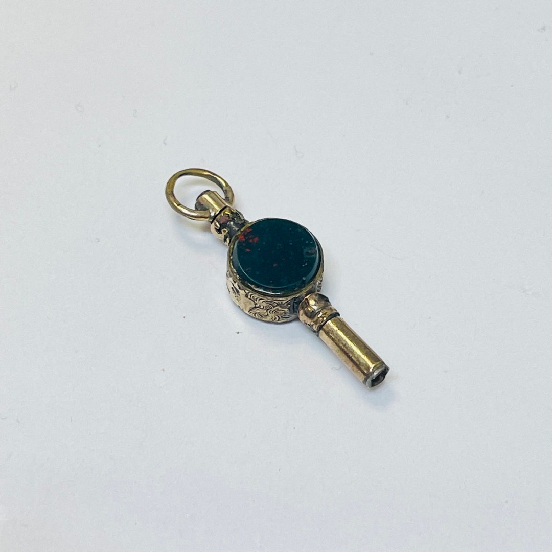 Neat Antique Victorian Watch Key Fob Pendant With With Blood Stone and ...