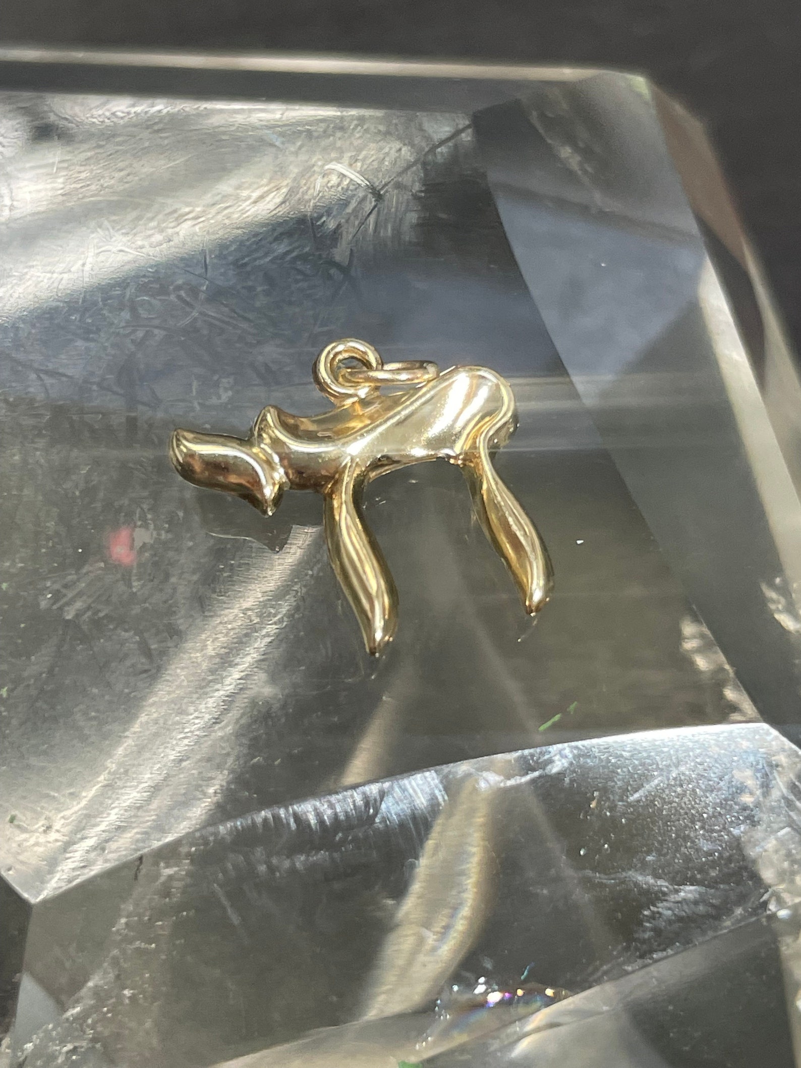 Vintage 10K Yellow Gold Puffy Hebrew Letter Chai Pendant Charm - Etsy