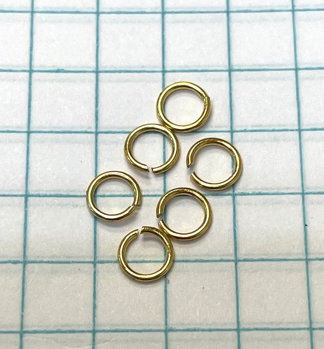 Lot of 6 Solid 14K Yellow Gold Open Jump Rings 5mm 22gauge - Etsy