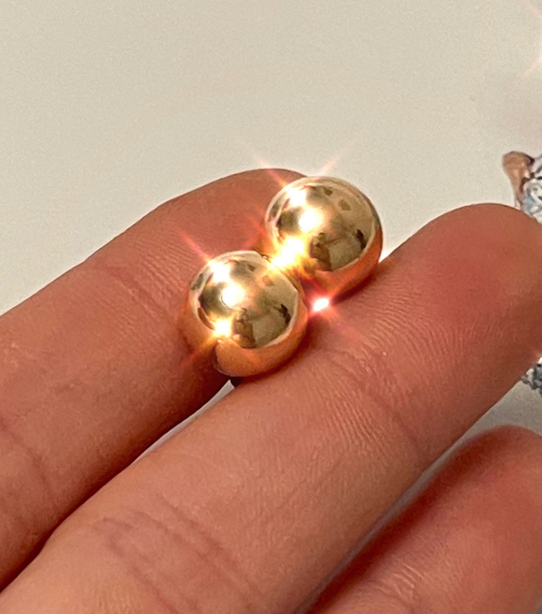 10mm Perfect Shiny 14K Rose Gold Ball Earring Studs - Etsy