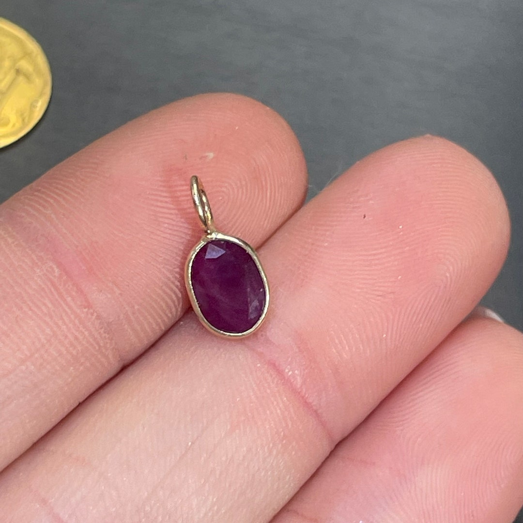 Natural Oval Red Ruby 1CT 14K Gold Pendant Drop - Etsy