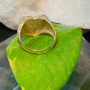 So Cute! Pave Solid 14K Yellow Gold and Candy Pink Enamel Puffed Domed ...