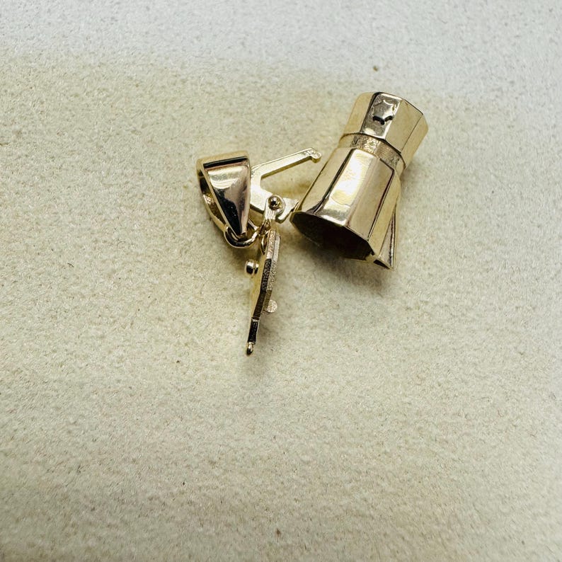 Cutest! Mini Solid 14K Yellow Gold Cafecito Espresso Coffee Maker Charm ...