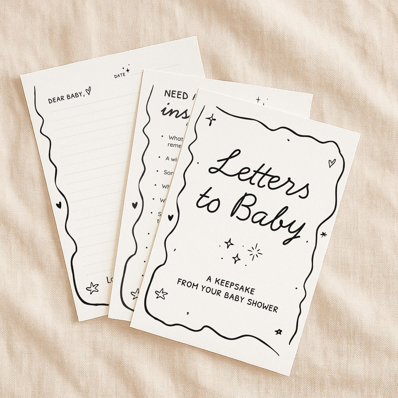 Letters to Baby Printable – Baby Shower Activity & Keepsake – Instant ...