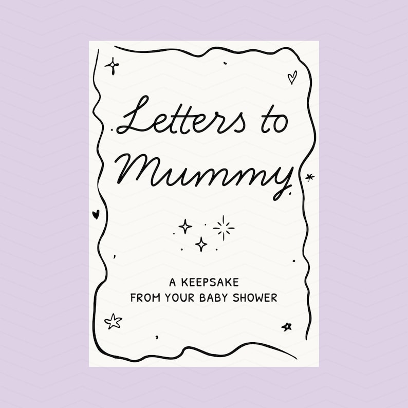 Letters to Mommy Printable Baby Shower Keepsake: A5 & Half Letter (PDF ...