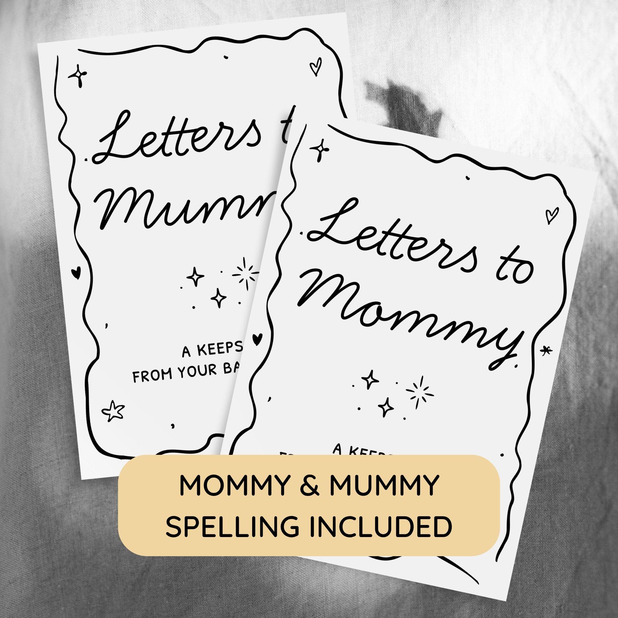 Letters to Mommy Printable Baby Shower Keepsake: A5 & Half Letter (PDF ...