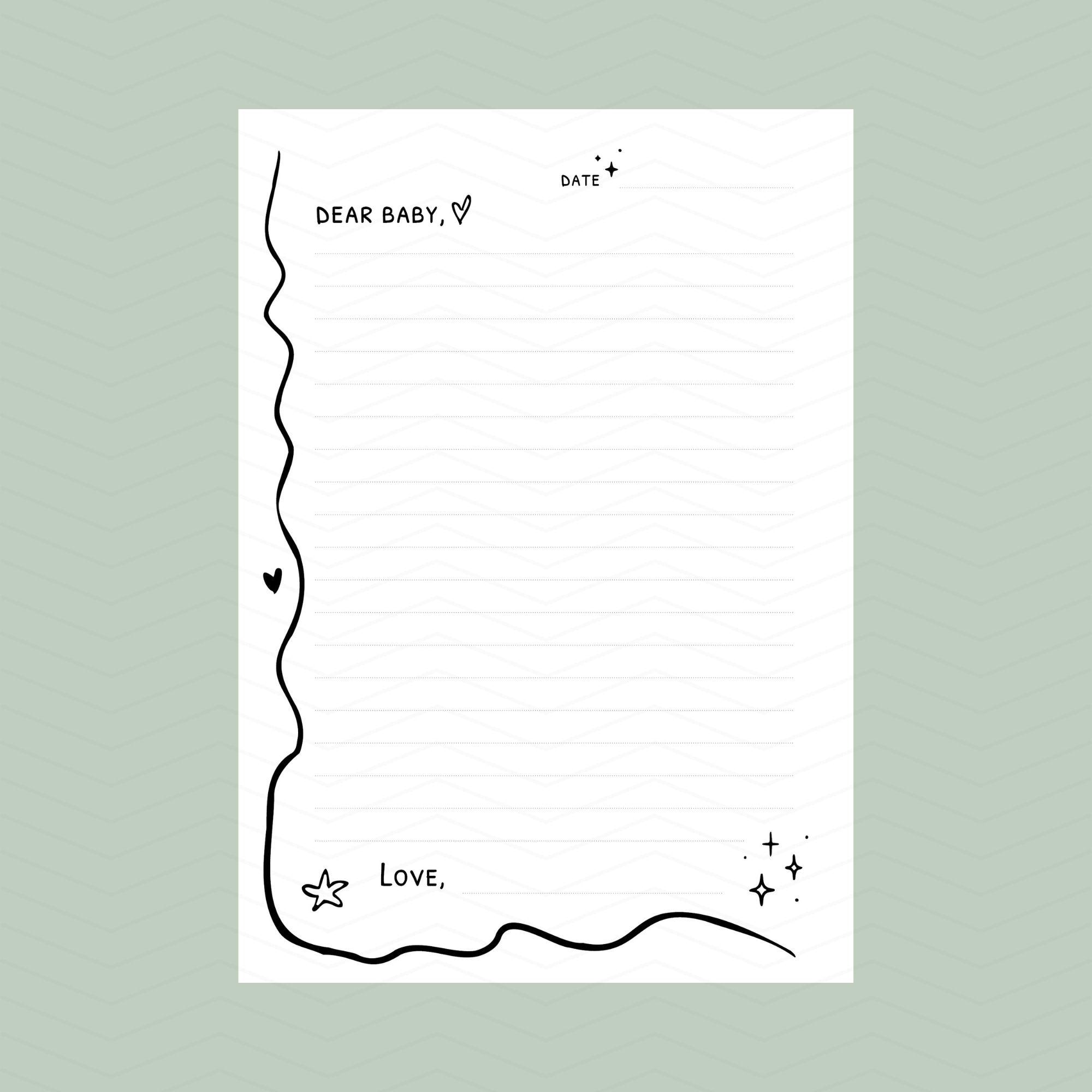 Letters to Baby Printable – Baby Shower Activity & Keepsake – Instant ...