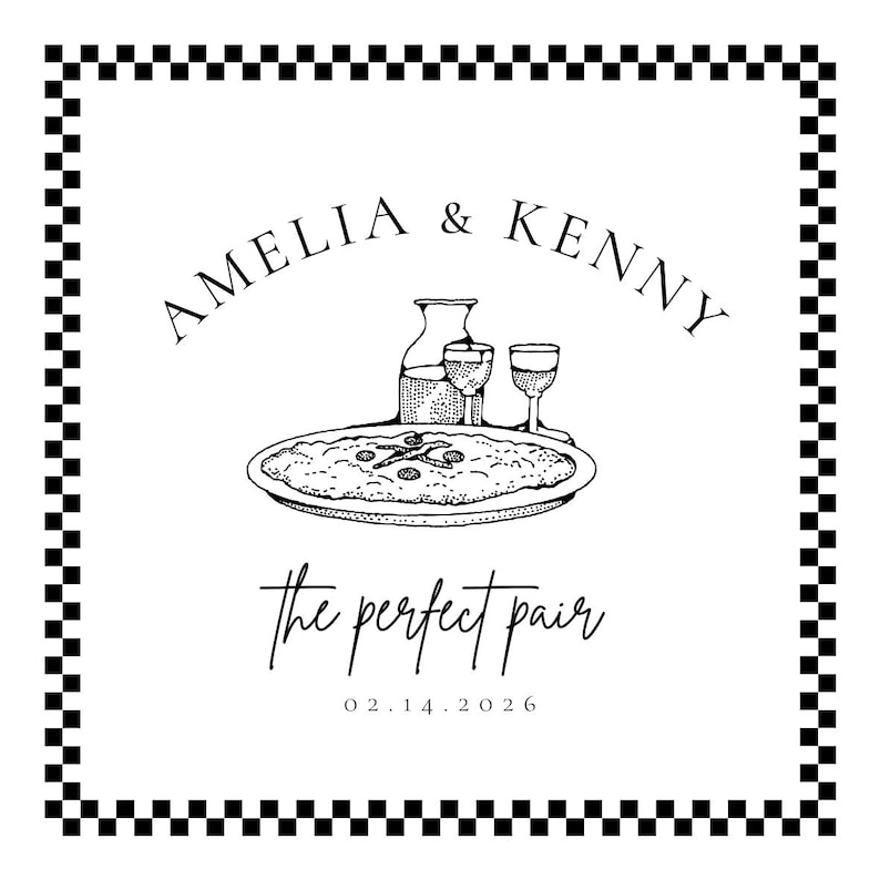 Custom Wedding Pizza Box Label Pizza Box Sticker Download Customizable ...