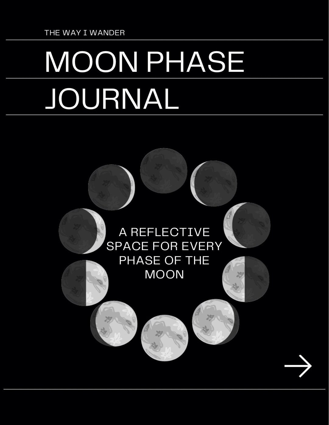 Moon Phase Journal | 8-phase Printable Lunar Reflection Journal ...