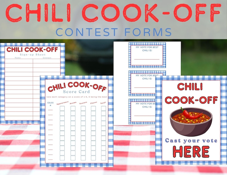 Chili Cook-off Party Bundle: Printable Games & Award Certificates (PDF ...