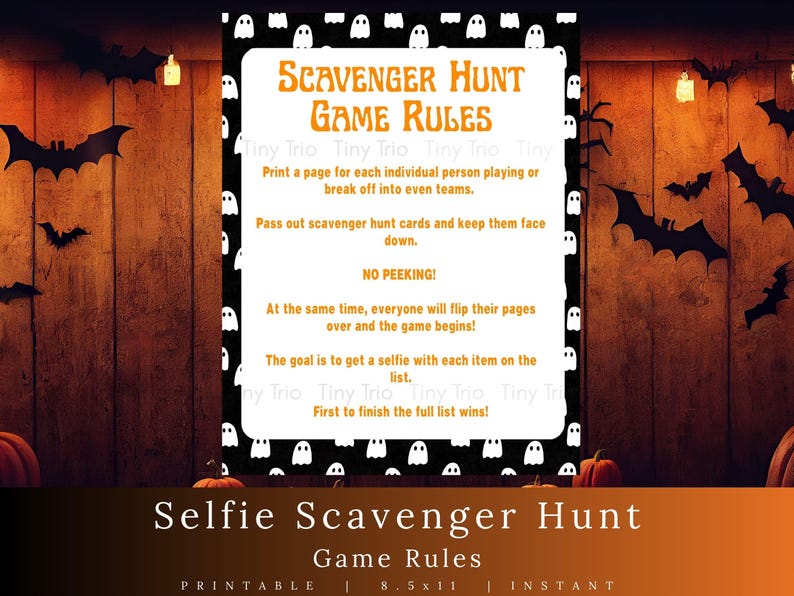 Halloween Selfie Scavenger Hunt: Teen & Adult Party Game (PDF Download ...