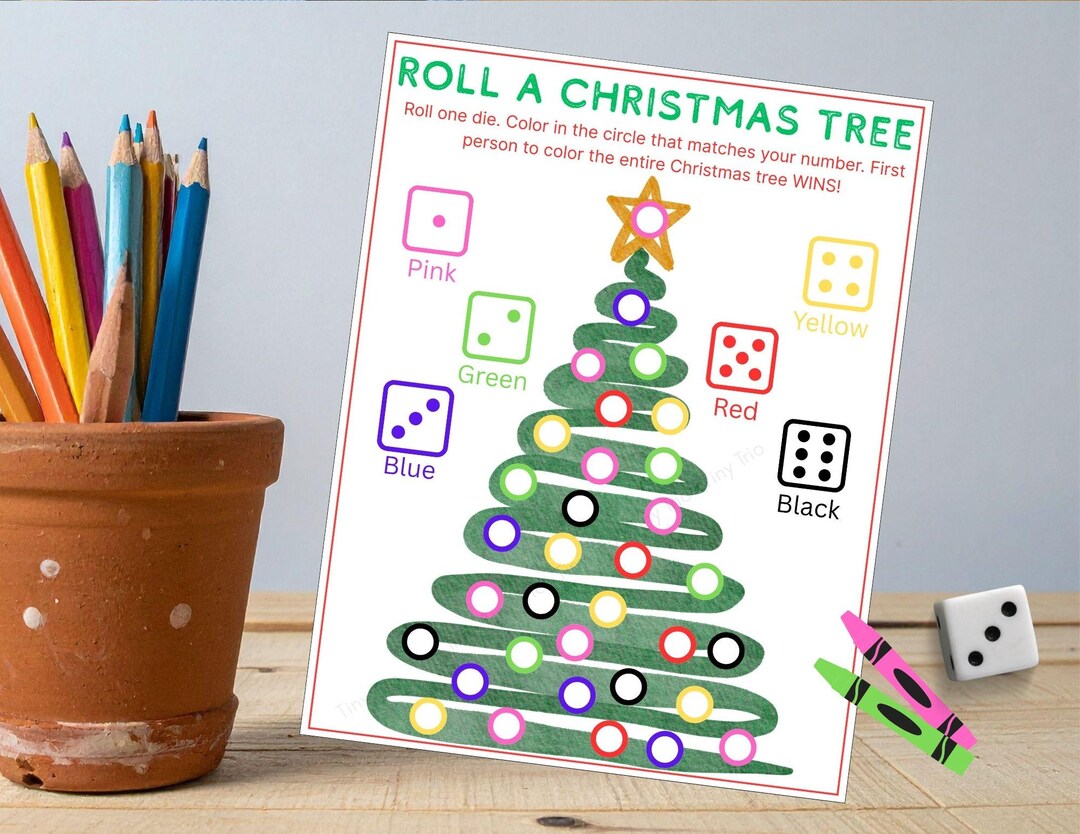 Roll a Christmas Tree Holiday Dice Game | Printable Holiday Classroom ...