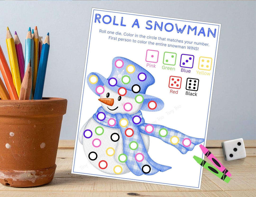 Roll a Snowman Holiday Dice Game | Printable Holiday Classroom Games ...