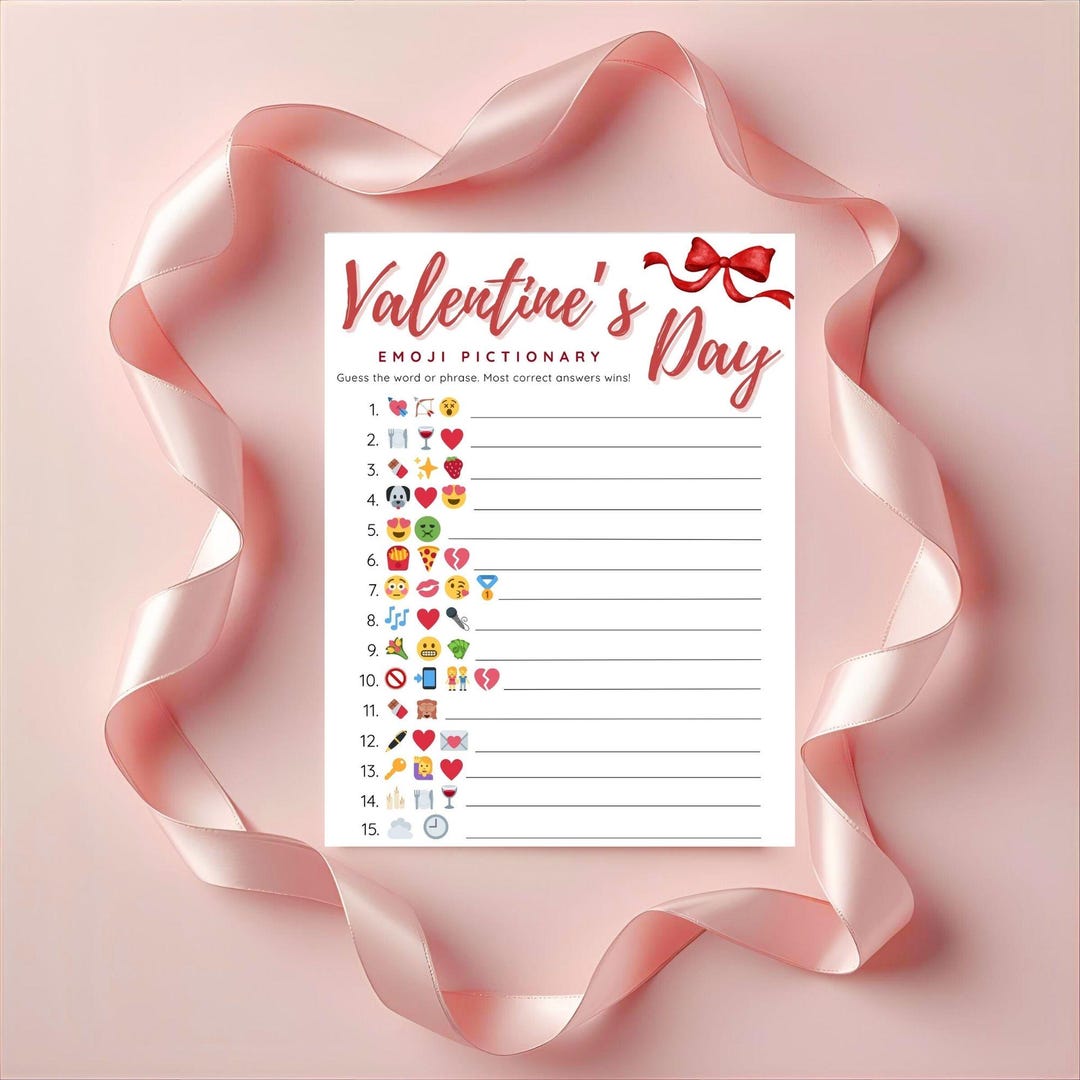 Valentines Day Emoji Pictionary | Galentine's Emoji Game | Fun ...