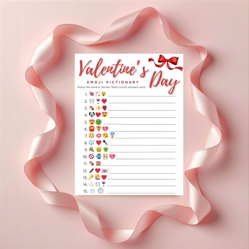 Valentines Day Emoji Pictionary | Galentine's Emoji Game | Fun ...