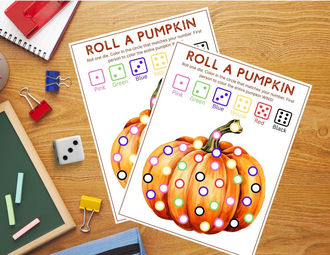 Roll a Pumpkin Fall Dice Game | Printable Halloween Classroom Games ...