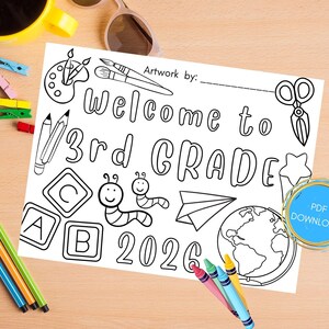 Welcome to 3rd Grade Welcome Coloring Page: Back to School Activity ...