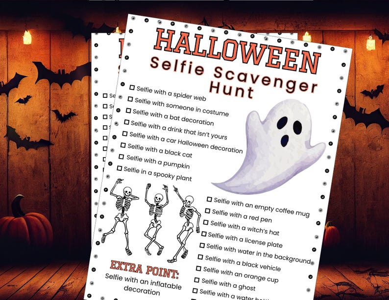 Selfie Scavenger Hunt | Halloween Game Night | Printable Party ...