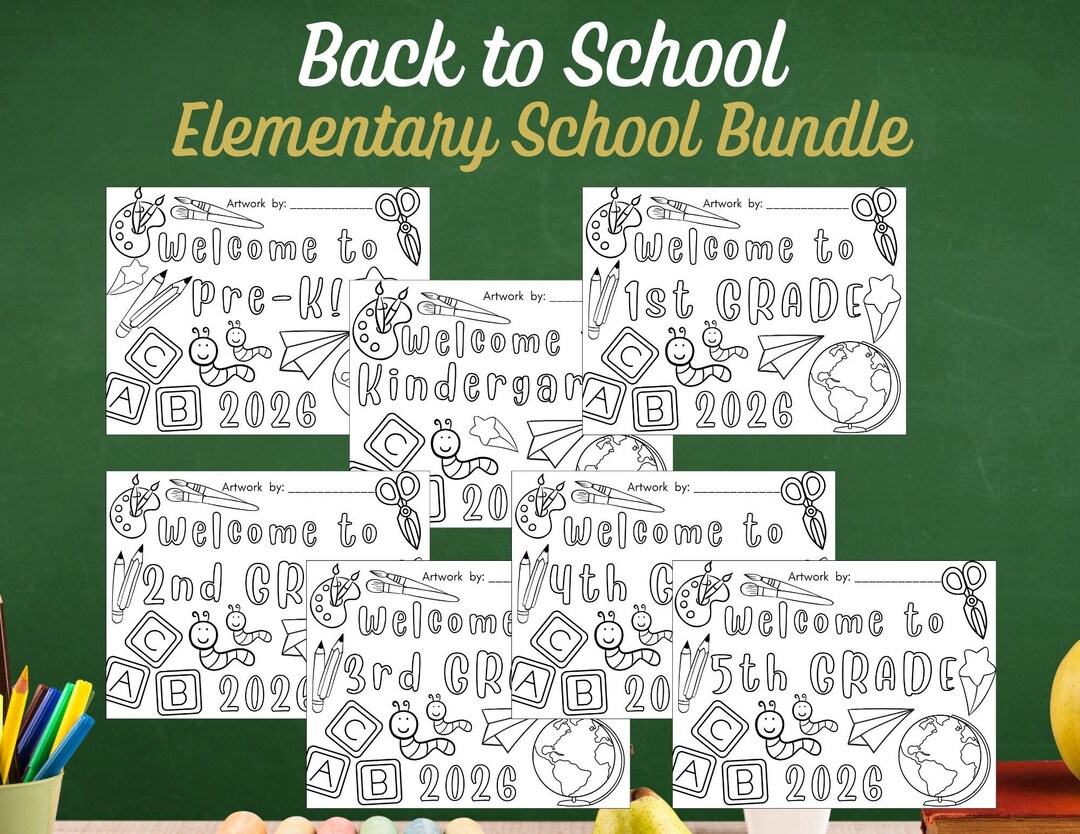Back to School Elementary School Craft: Pre-k Through 5th Grade ...