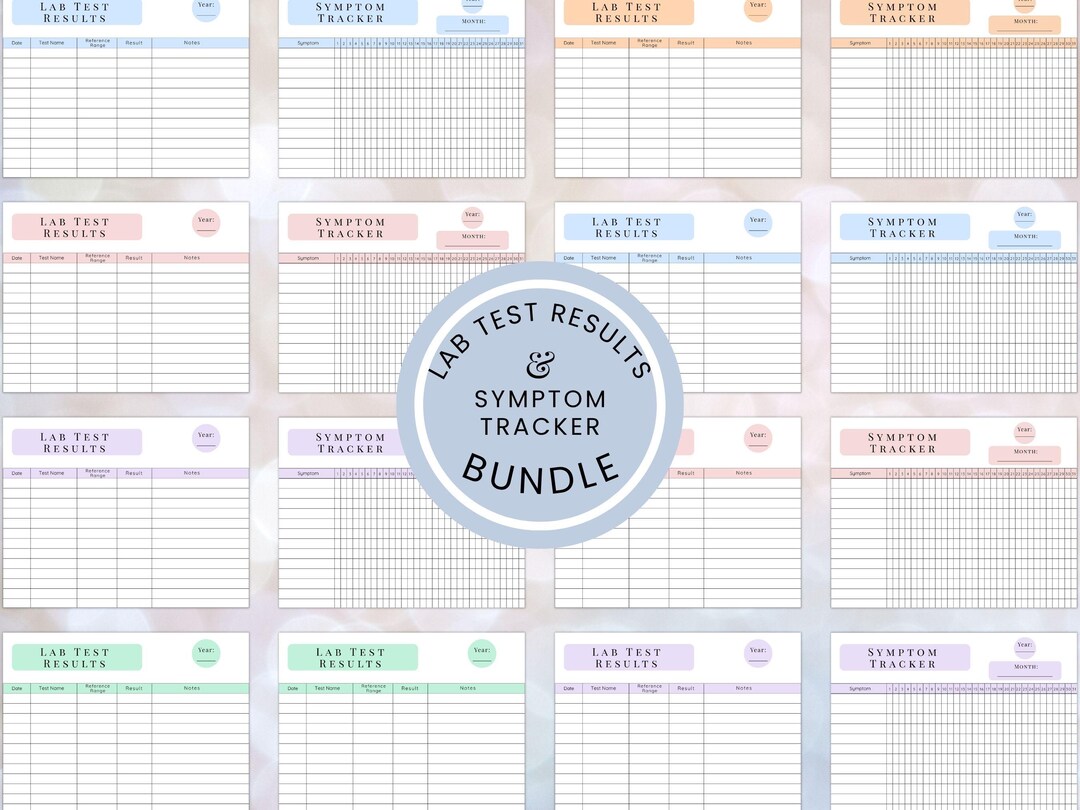 Lab Test & Symptom Tracker Bundle: Printable Logs (PDF Download) - Etsy