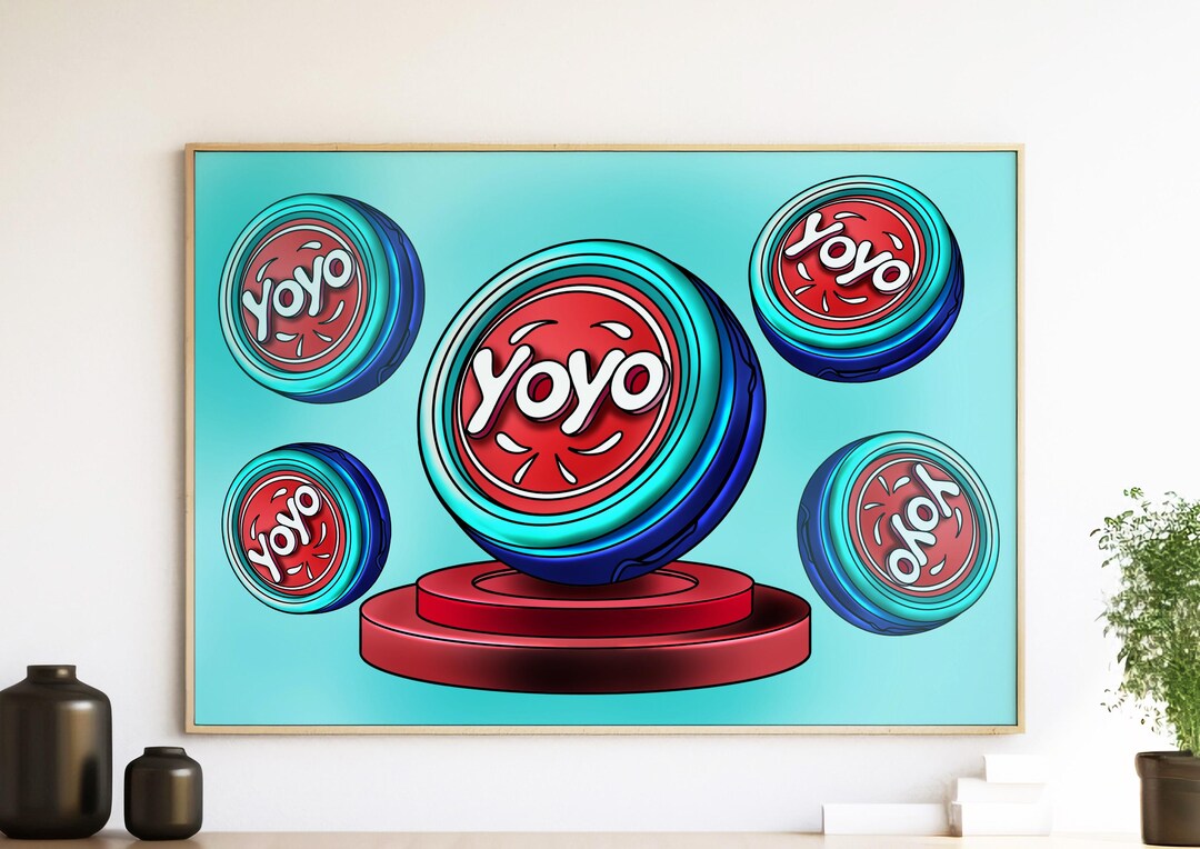 Digital Yoyo Drawing Art – Minimalist Toy Illustration | Printable ...