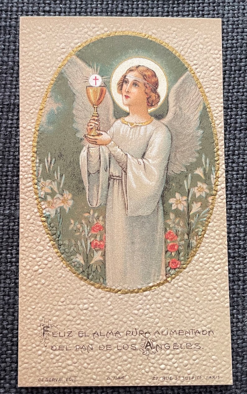 Vintage French Angel Communion Holy Card - Etsy