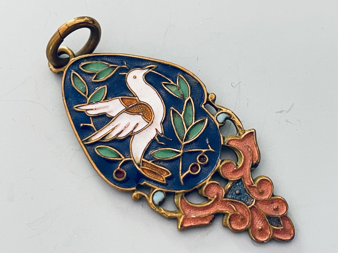 Vintage French Enamel Peace Dove Medal - Etsy