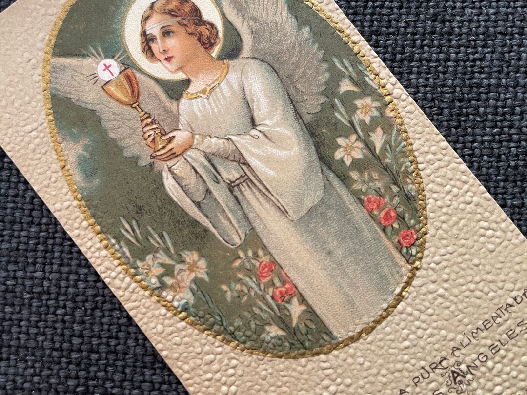 Vintage French Angel Communion Holy Card - Etsy