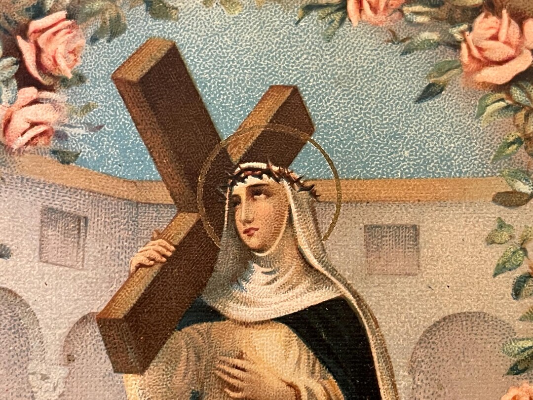 Vintage Saint Rose of Lima Holy Card - Etsy