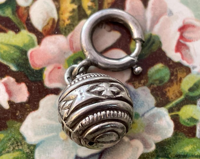Vintage or Antique French Silver Sphere Ball Charm - Etsy