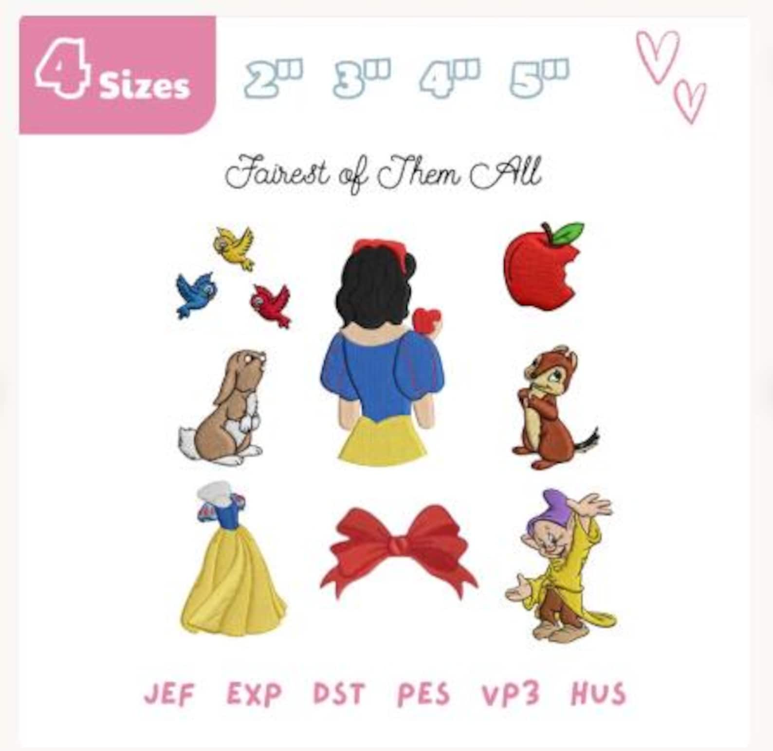 Snow White Embroidery Design Bundle, Princess Snow White Embroidery ...