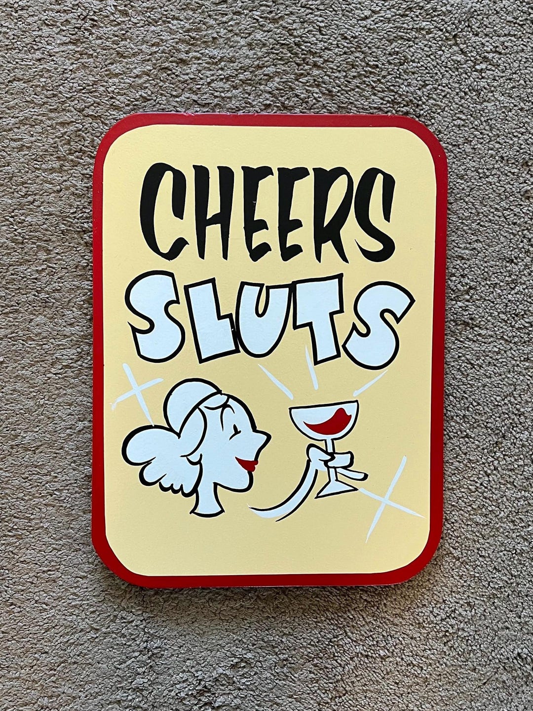 Hand Painted Drinking Sign | Funny Hand Lettered Bar Sign | Raunchy ...