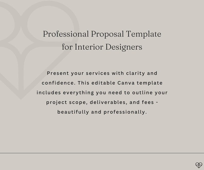 Interior Design Proposal Template for Canva | Editable Client Document ...