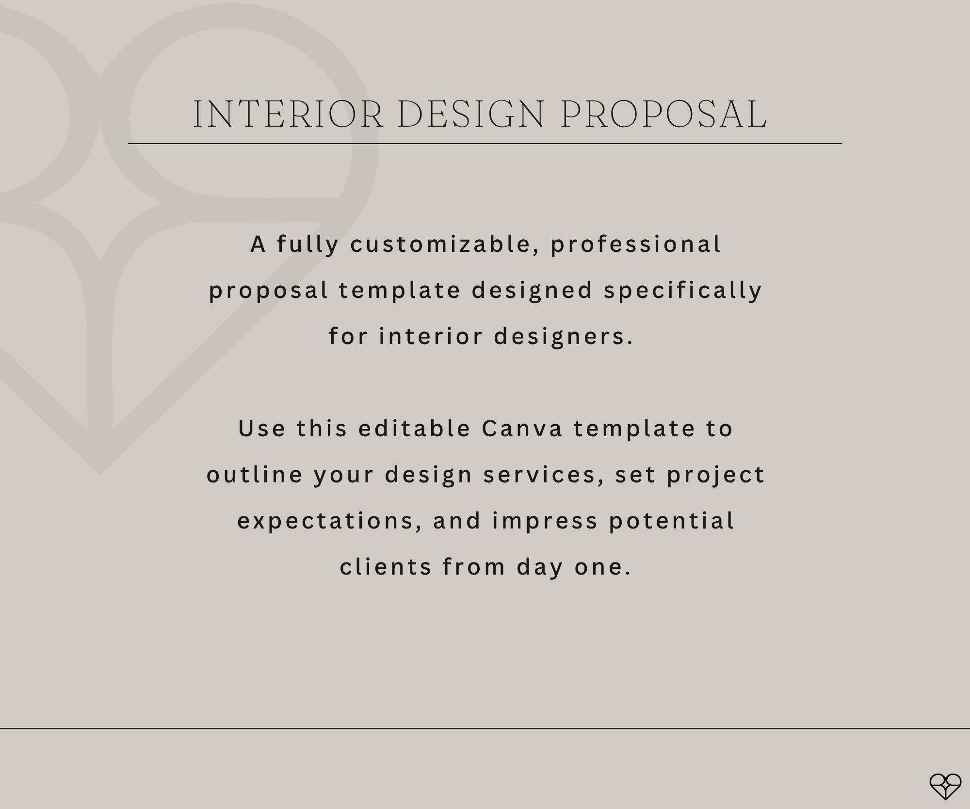 Interior Design Proposal Template for Canva | Editable Client Document ...