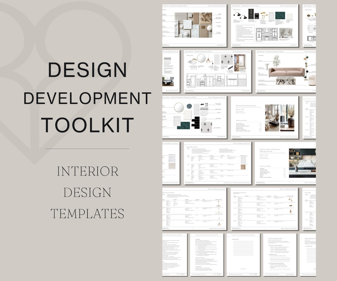 Design Development Toolkit | Canva Templates for Designers | Editable Documents for Interior ...