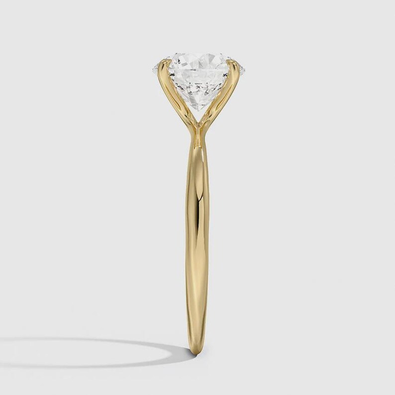 2 Carat Round Cut Lab Grown Diamond Ring, Solitaire Engagement Ring ...