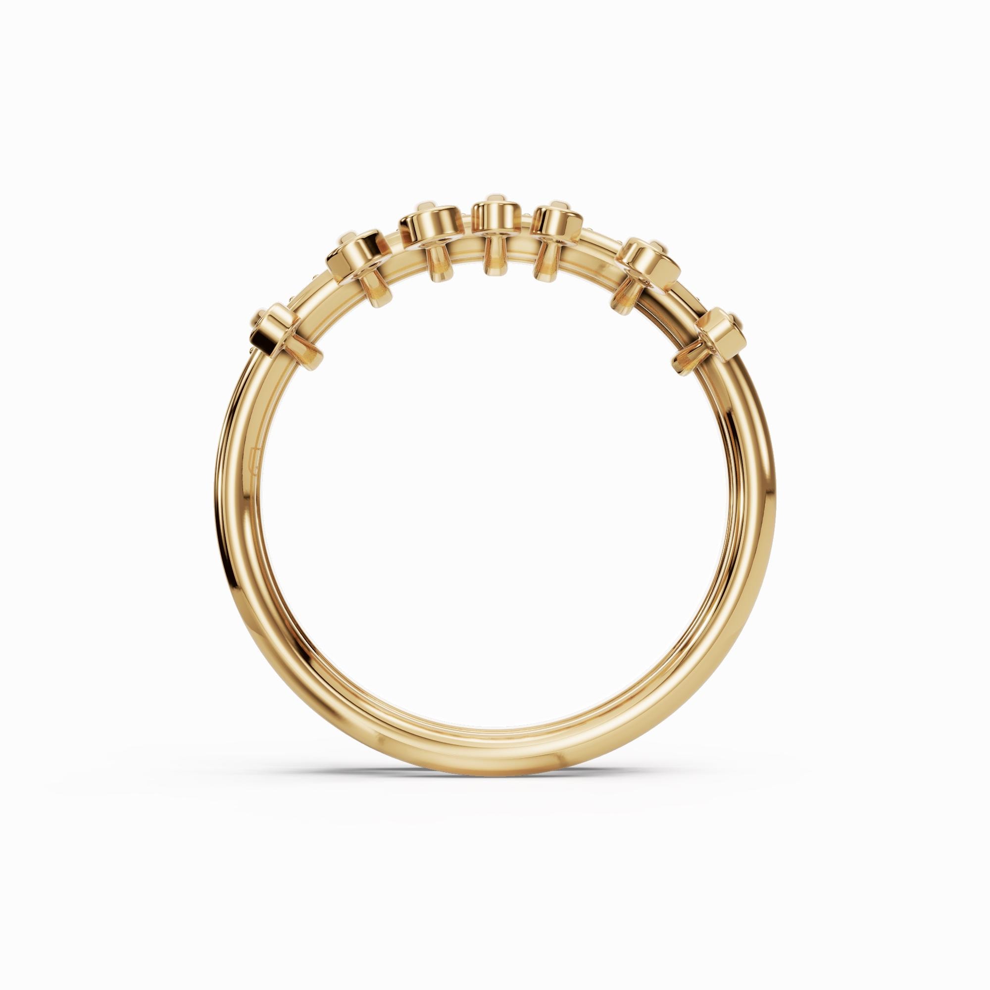 14k Gold Diamond Dangle Ring, Bezel Set Diamond Ring, Stacking Ring ...