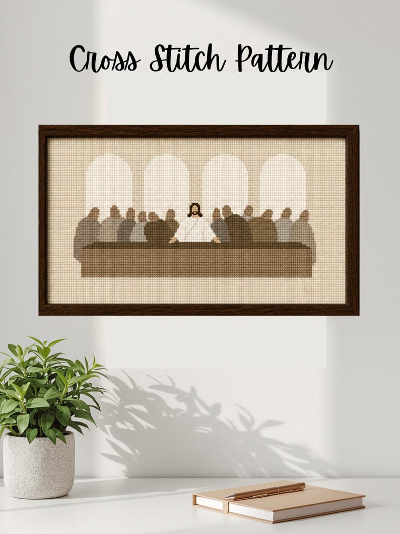 The Last Supper Cross Stitch Pattern | Christian Embroidery | Jesus ...