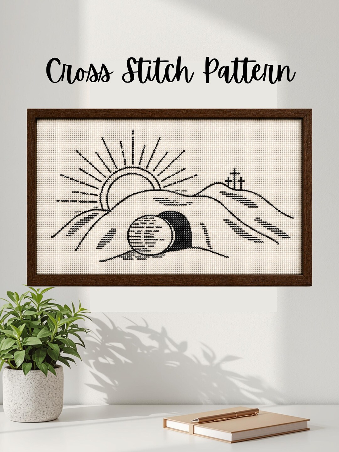 Empty Tomb Cross Stitch Pattern | Christian Embroidery | Jesus Christ ...