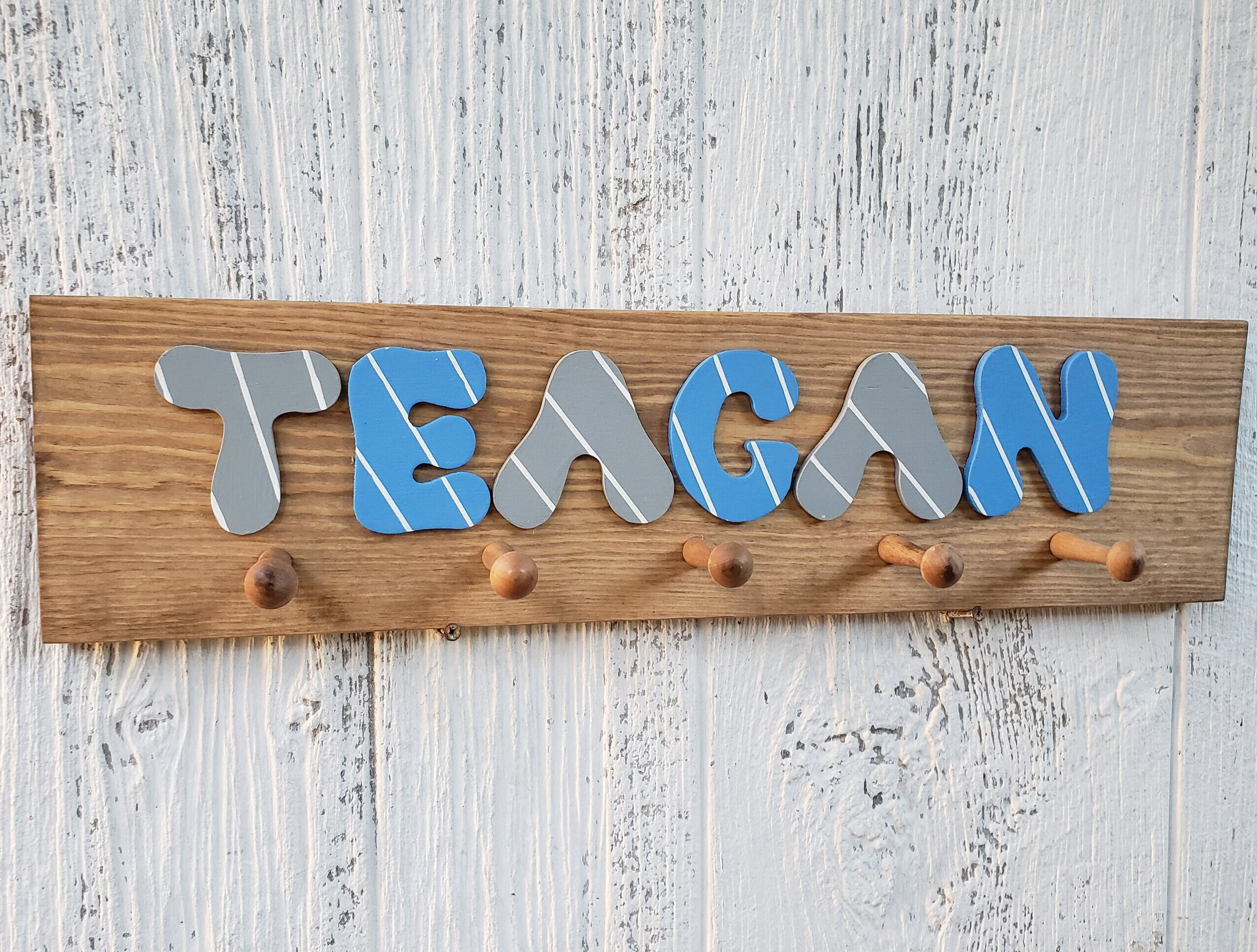 Vintage Styled Name Personalized Rack, Custom Coat Rack, Wooden Peg ...