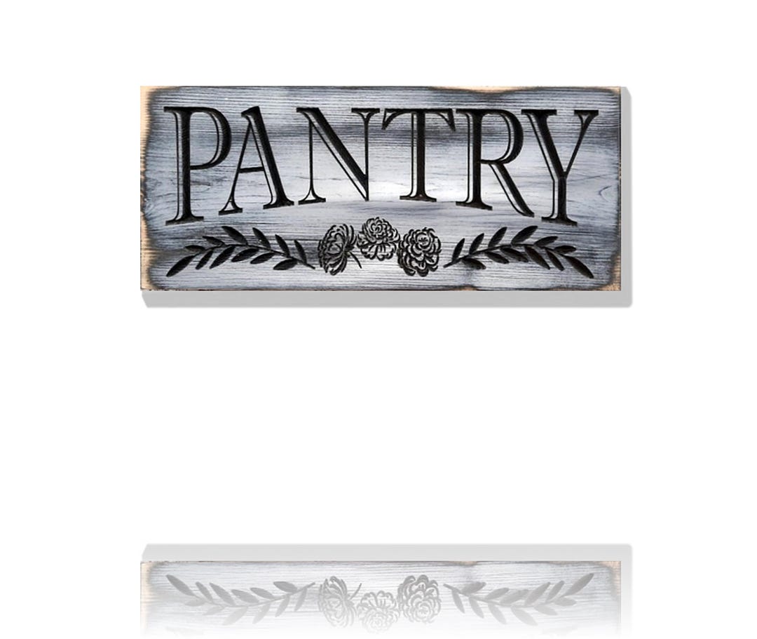 Custom Carved Wood Pantry Sign: Rustic Farmhouse Kitchen Decor - Etsy