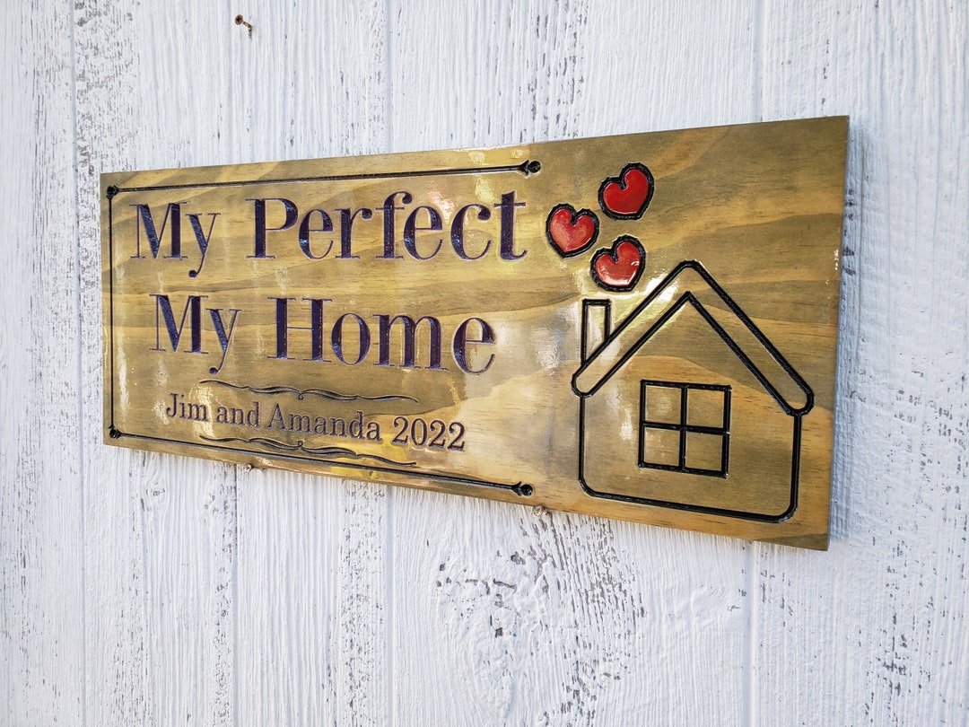My Home Sign | Custom Carved Wooden Housewarming | Realtor Closing Gift ...