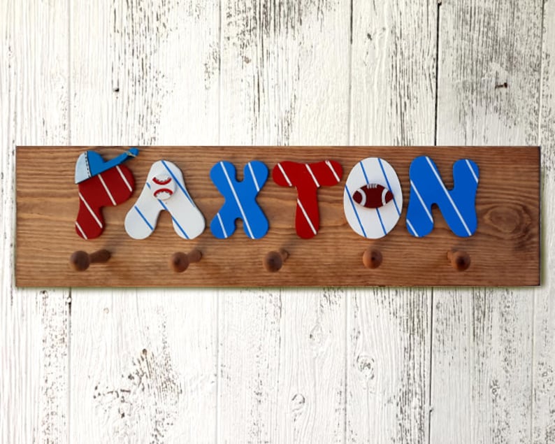Vintage Styled Name Personalized Rack, Custom Coat Rack, Wooden Peg ...