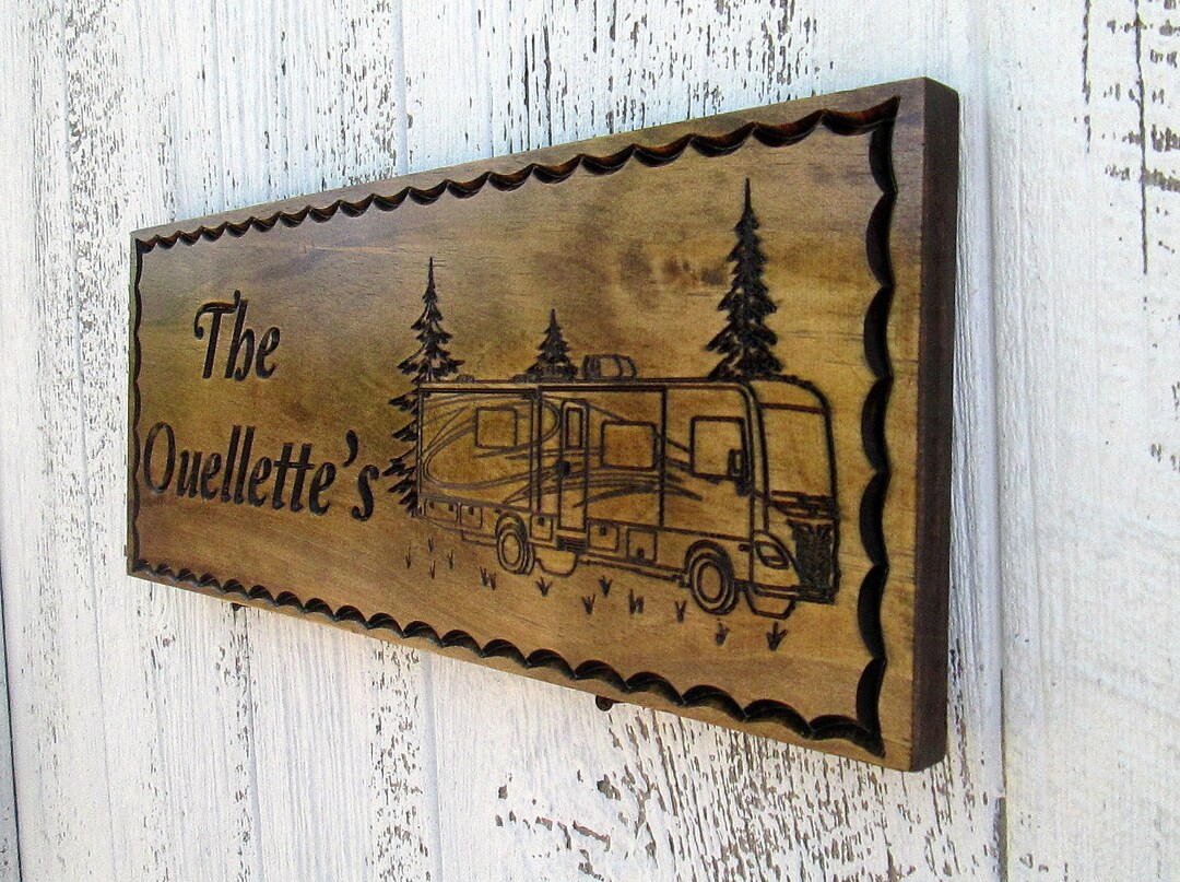 Personalized RV Camping Sign | Custom Carved Wooden Motorhome Sign ...