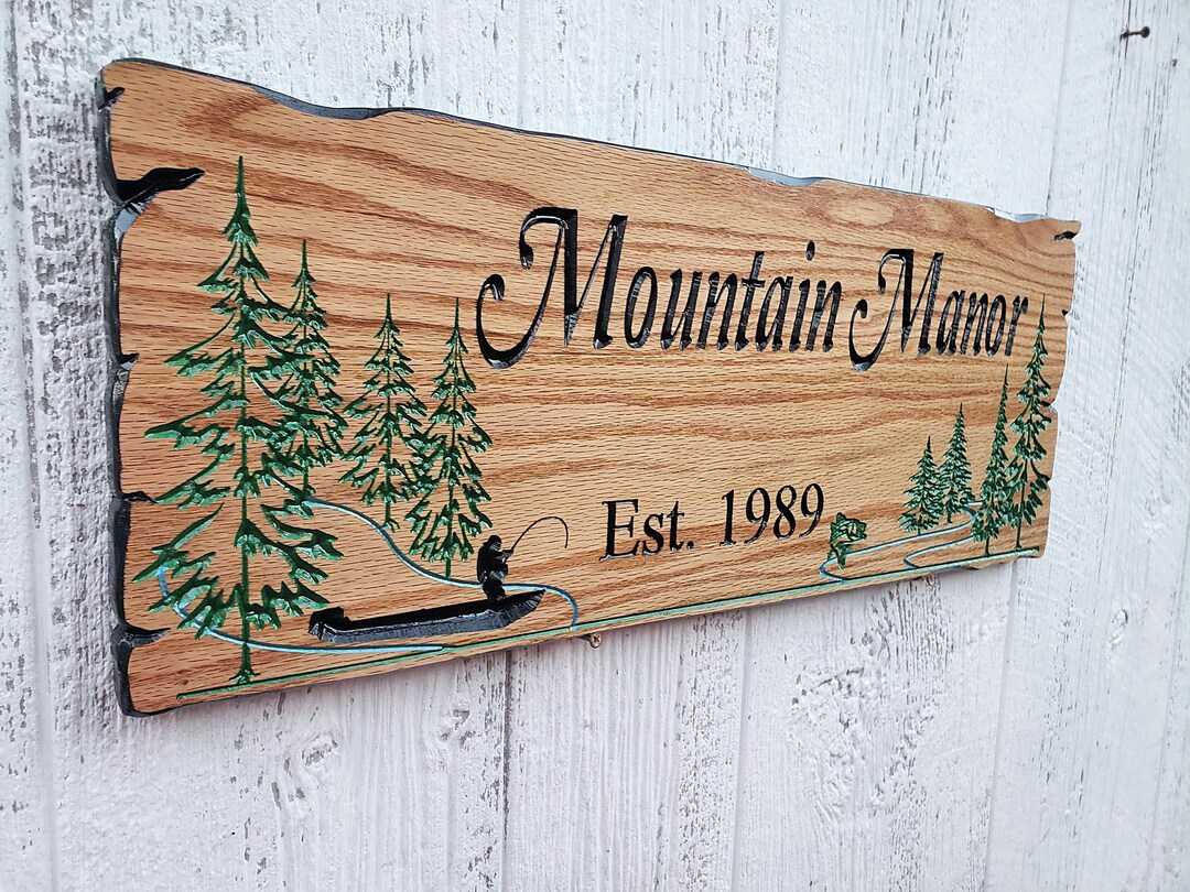 Personalized Live Edge Wood Sign: Carved Cabin Decor, Rustic Mountain ...