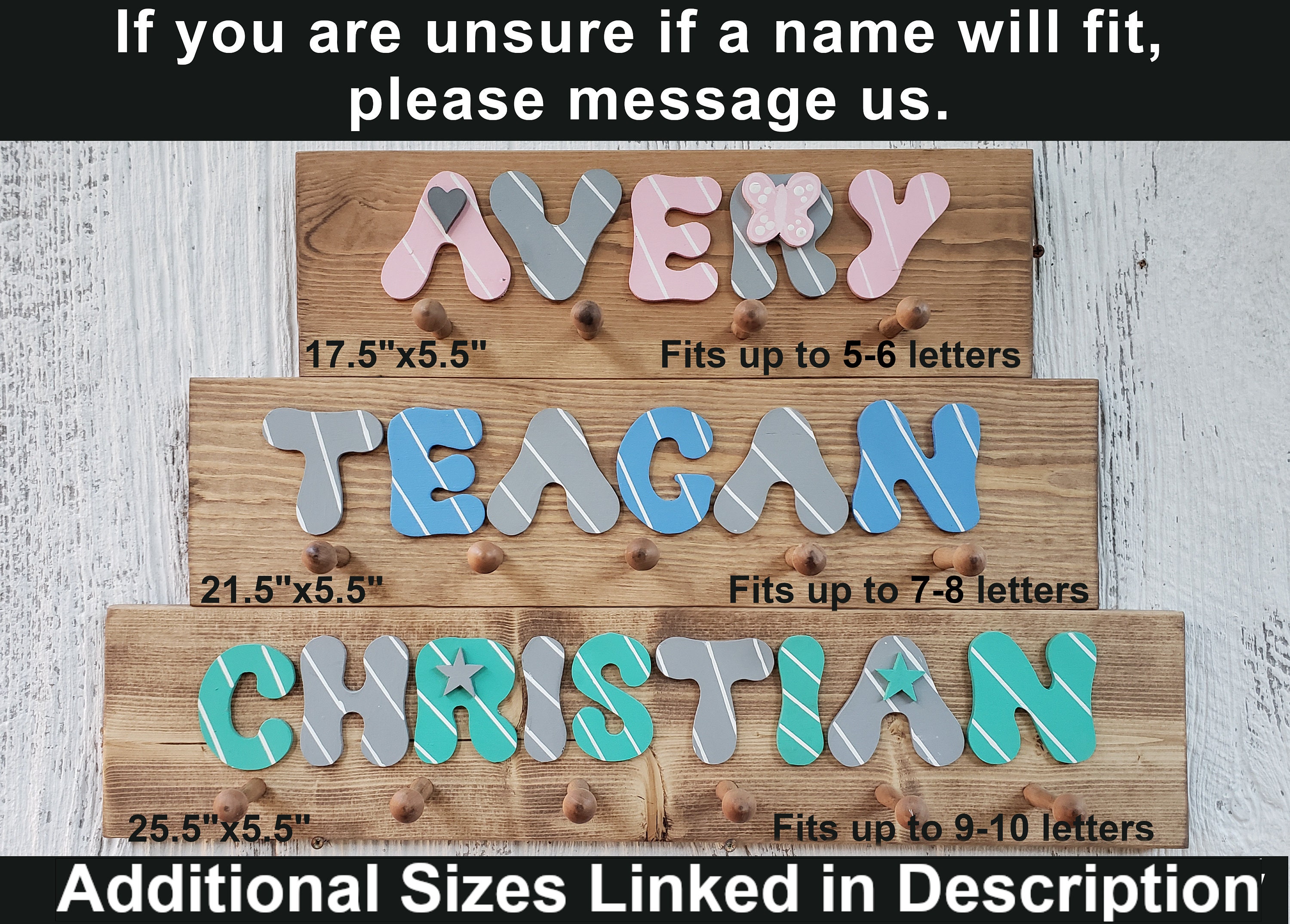 Vintage Styled Name Personalized Rack, Custom Coat Rack, Wooden Peg ...